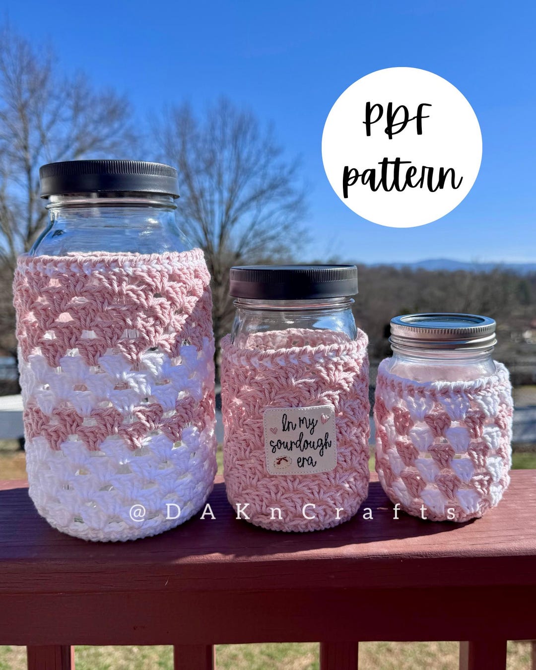 Mason Jar Cozy Crochet Pattern | Pdf File| Sourdough Era | Gifts ...