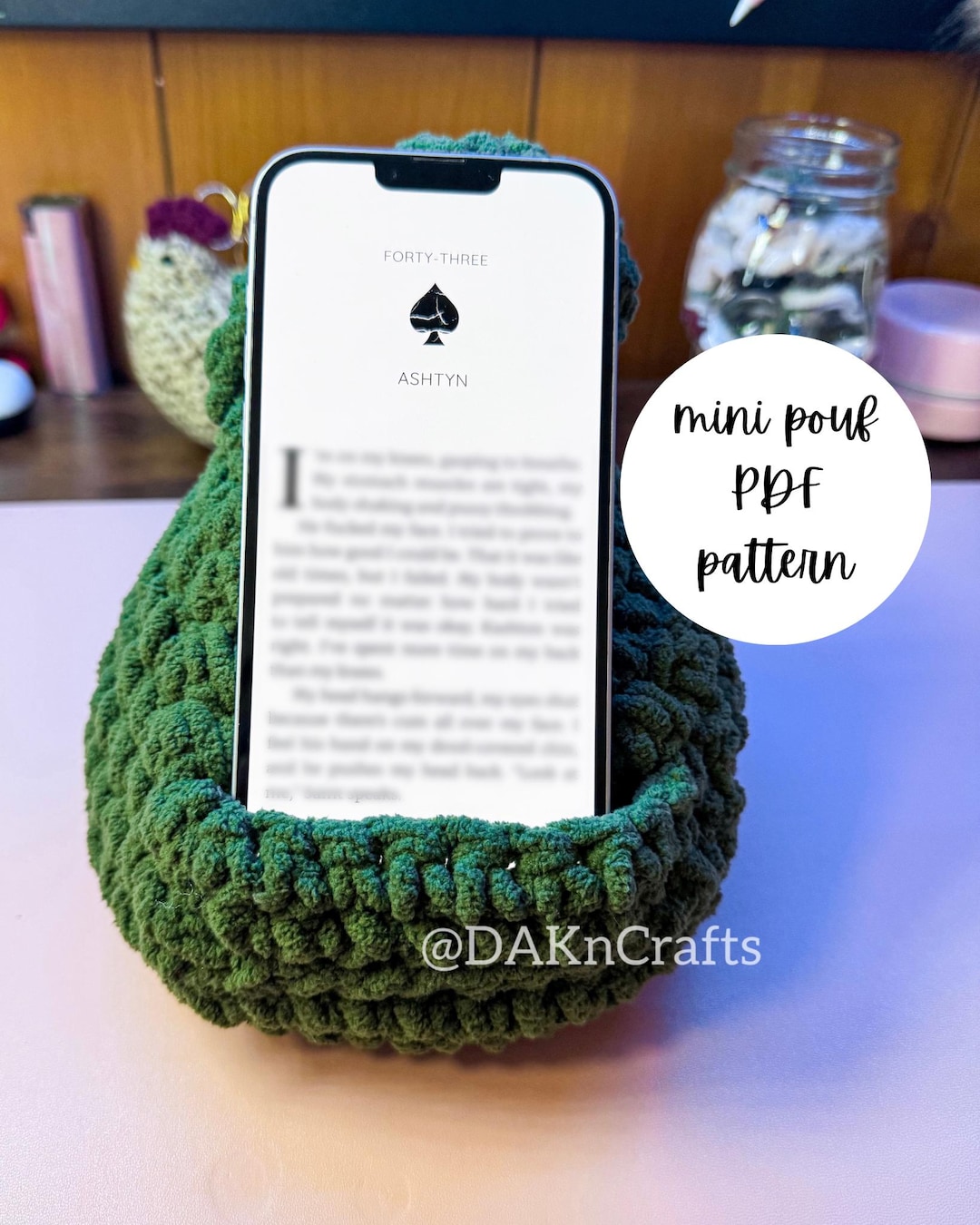 Mini Pouf Crochet Pattern | Pdf File| Bookish | Book Gifts | Booktok - Etsy