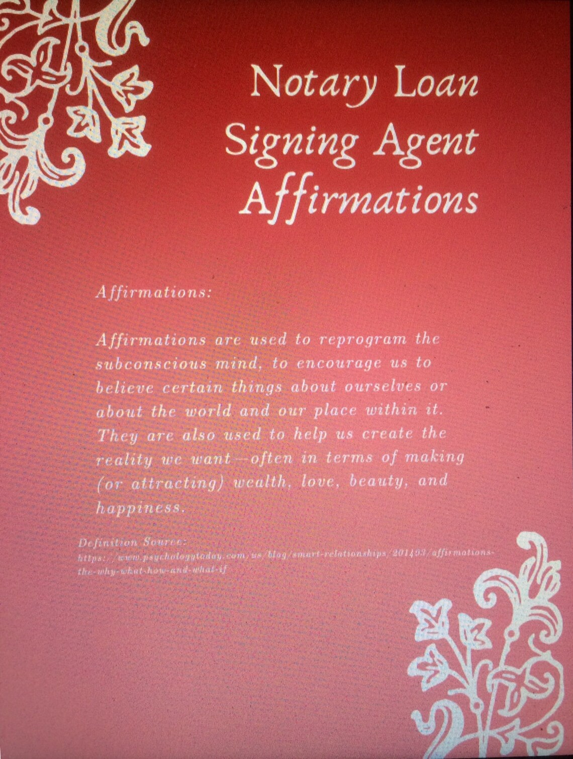 21 Loan Signing Agent Affirmations - Etsy