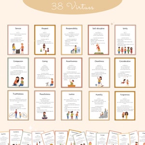 Kids Virtue Cards: Family Game, Teaching Resource (digital Download) - Etsy