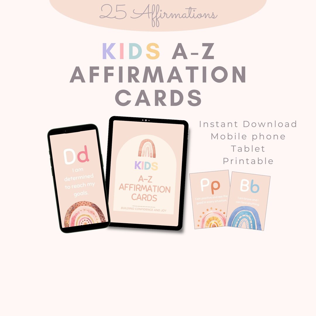 Kids A-Z Affirmation Cards: Printable Mindfulness Flashcards (digital ...