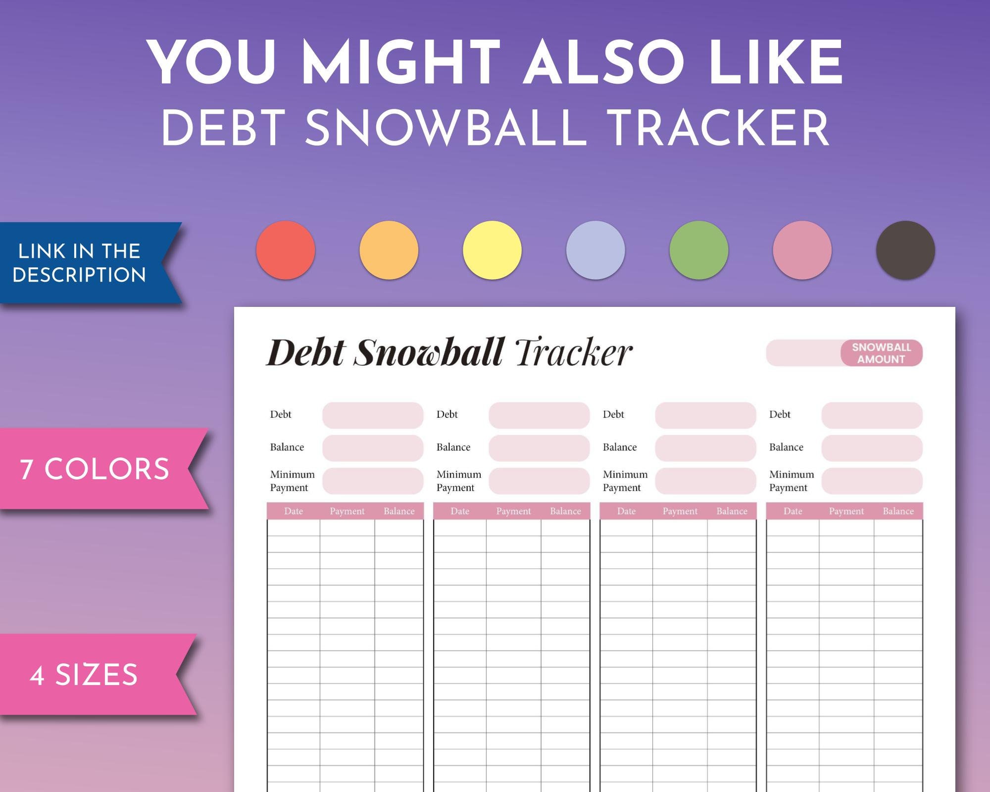 Debt Avalanche Budgeting Worksheet, Loan Repayment Tracker, Financial ...