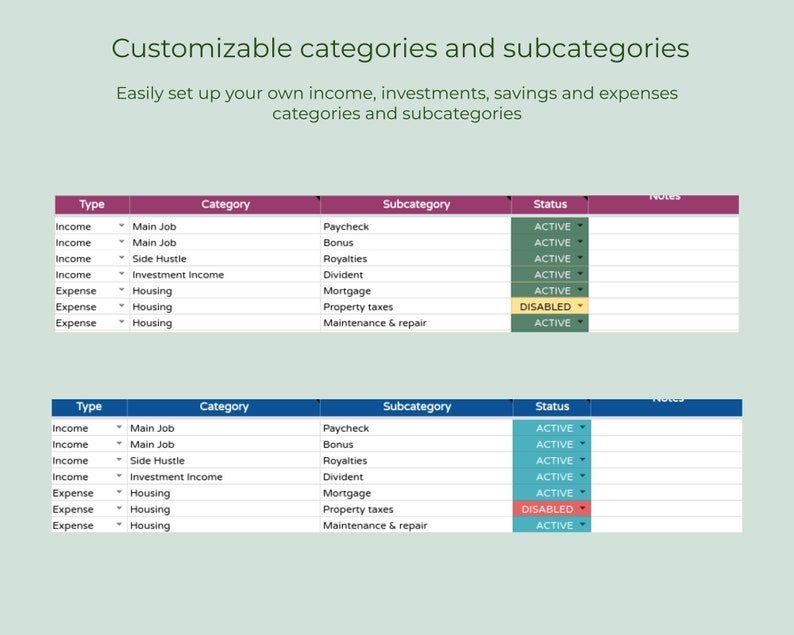 Digital Financial Tracker, Money Tracking Spreadsheet, Personal ...