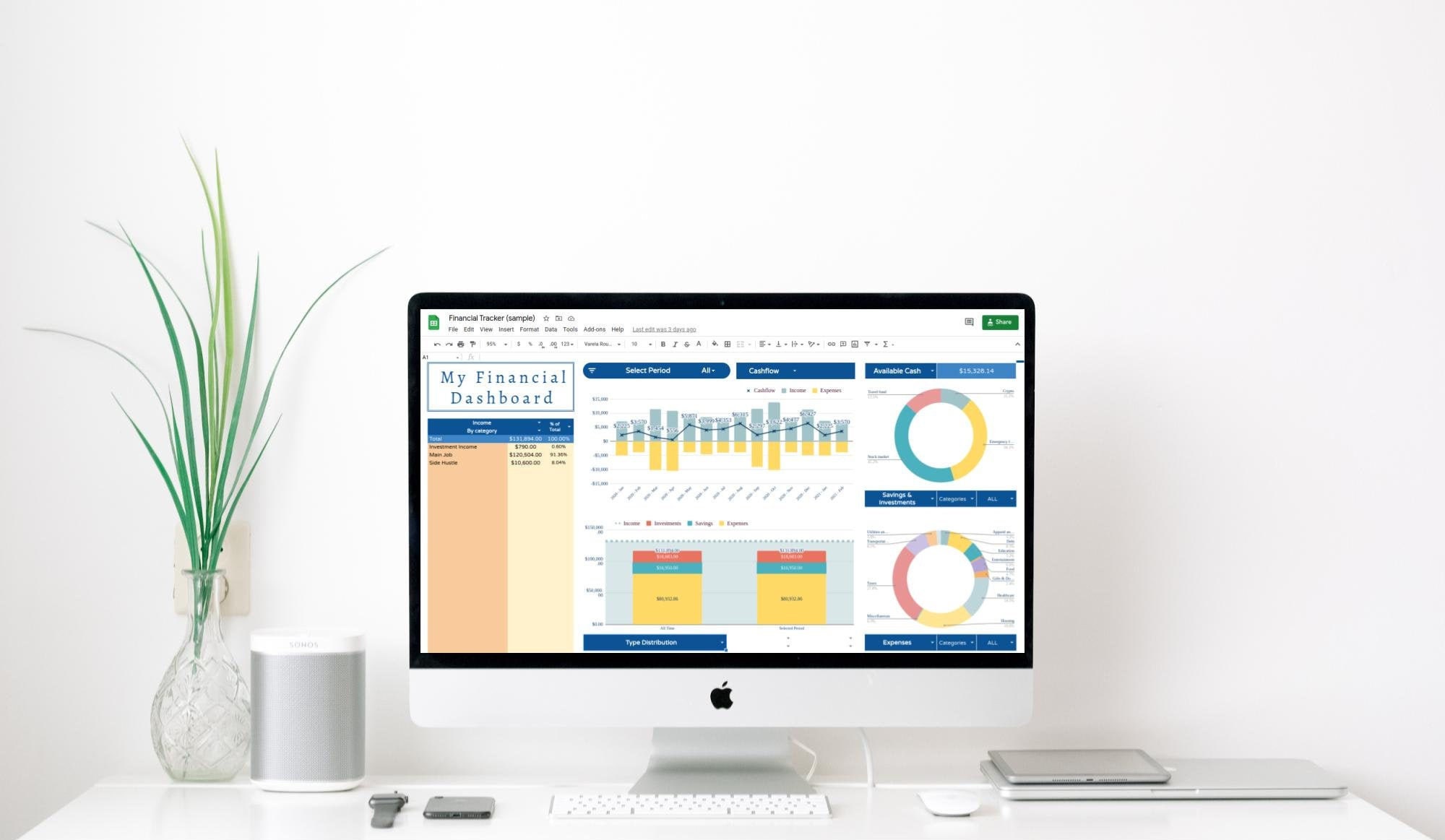 Digital Financial Tracker, Money Tracking Spreadsheet, Personal ...