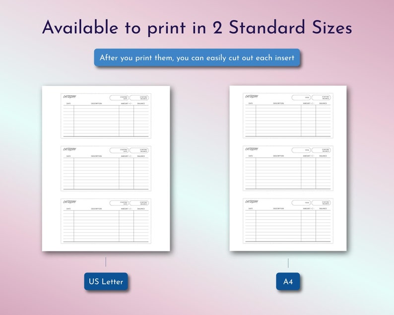 Printable Cash Envelope Tracker Envelope Method Paycheck - Etsy