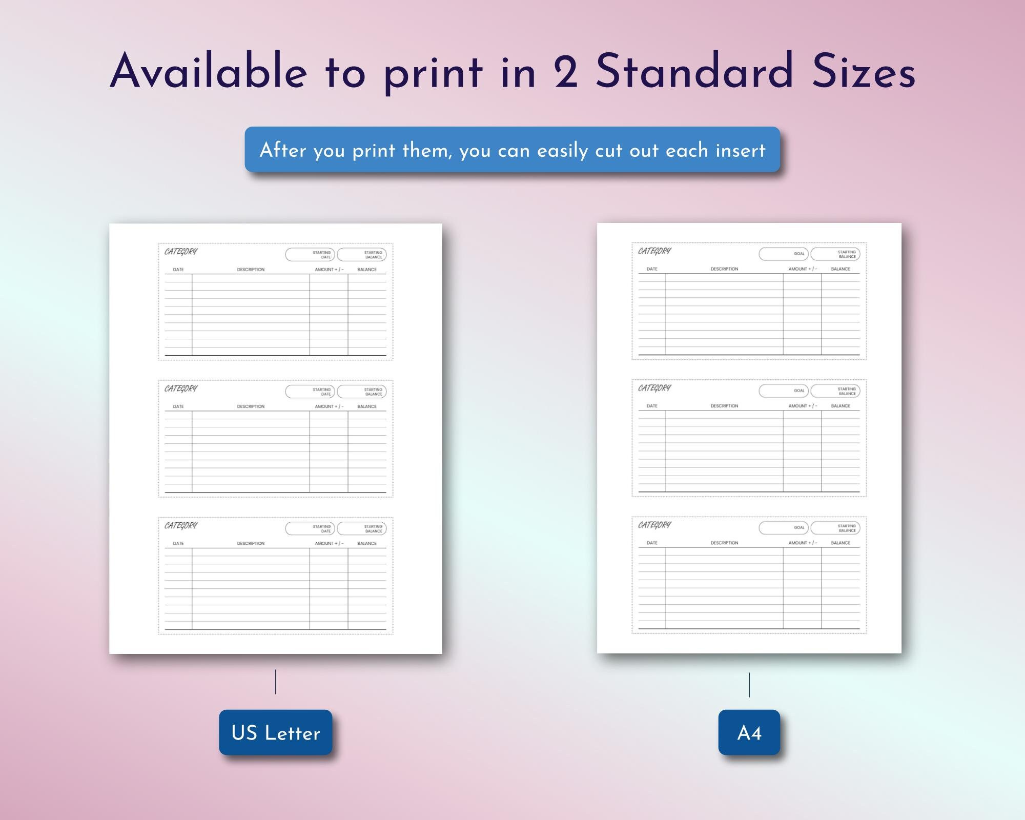 Printable Cash Envelope Tracker Envelope Method Paycheck - Etsy