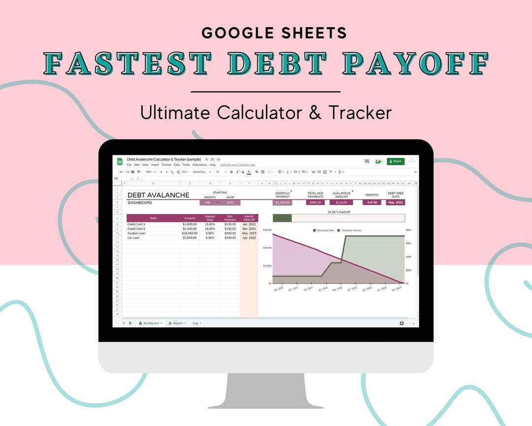 Ultimate Debt Calculator, Fast Debt Repayment Worksheet, Google Sheets ...