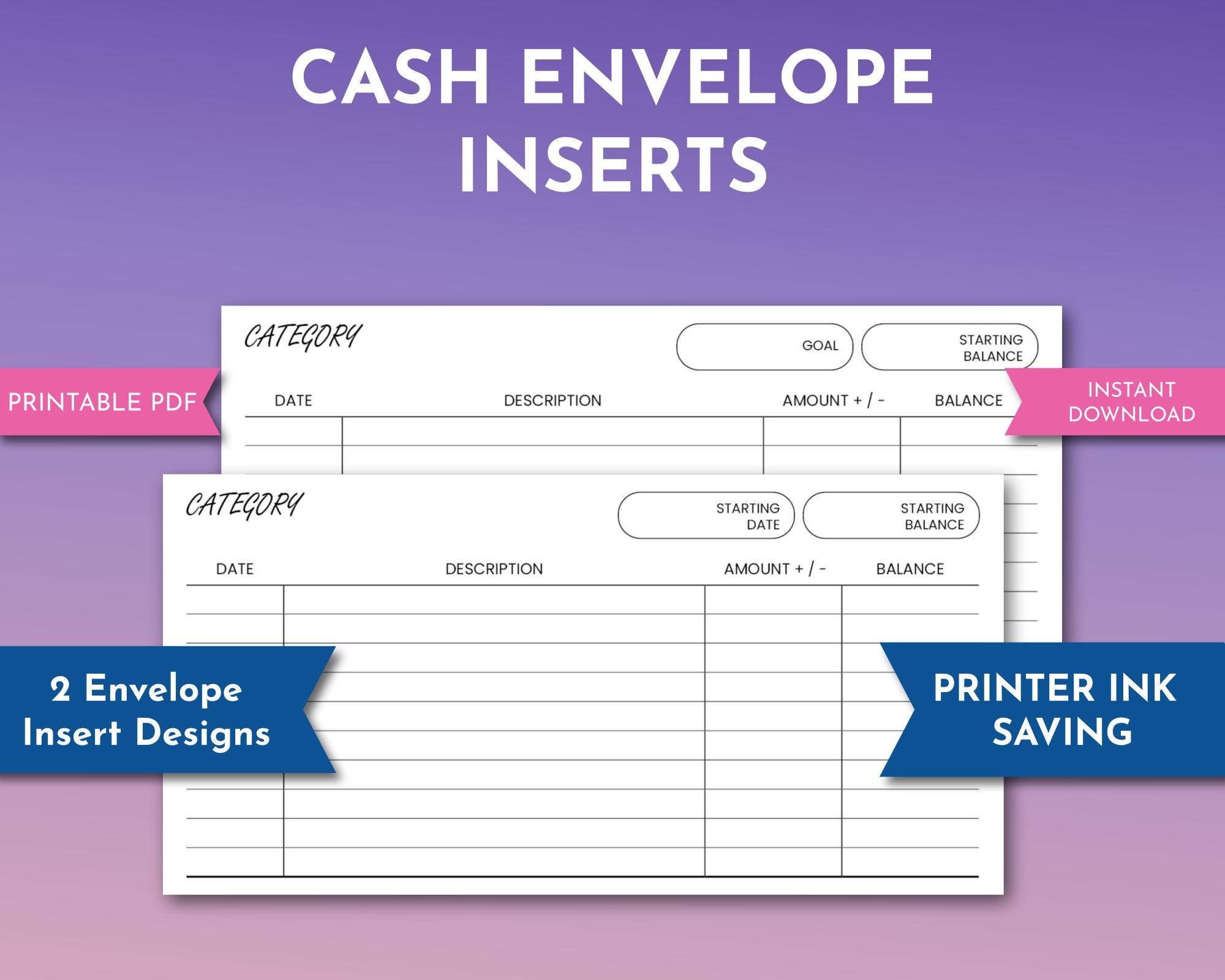 Printable Cash Envelope Tracker Envelope Method Paycheck - Etsy
