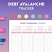 Debt Avalanche Tracker Printable, Money Planner PDF, Colorful ...