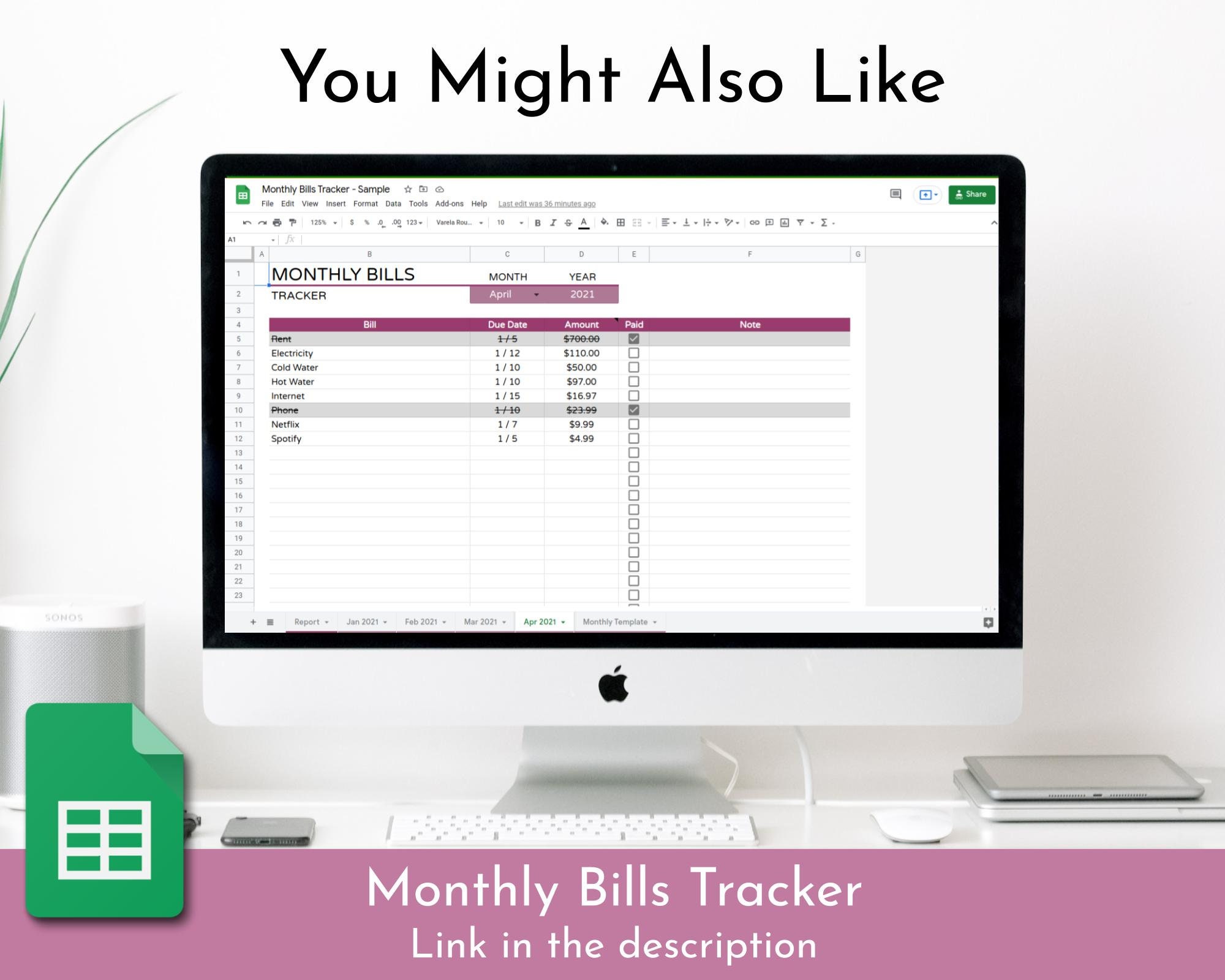 Multiple Types Membership Tracker, Monthly Subscription Template ...