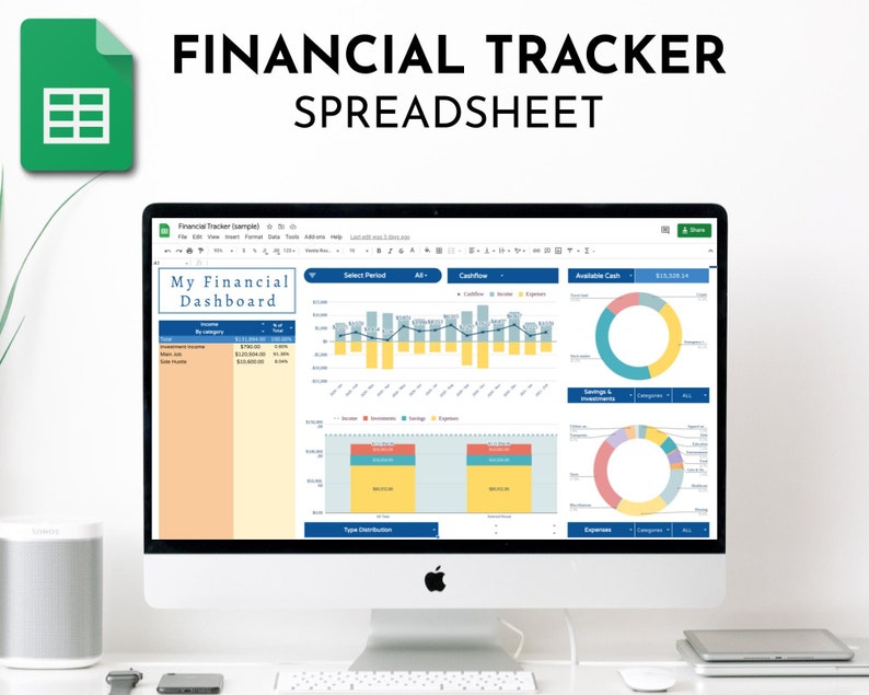Multi Year Personal Money Tracker, Simple Google Sheets Spreadsheet ...