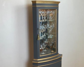 Dark Grey Drinks Gin Corner Cocktail Display Cabinet Vintage - Etsy UK