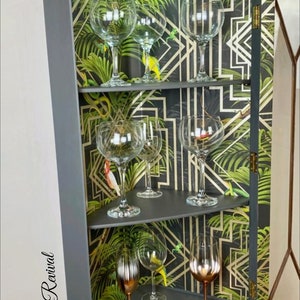 Dark Grey Drinks Gin Corner Cocktail Display Cabinet Vintage - Etsy UK