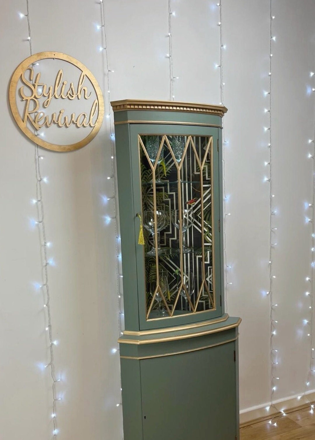 Drinks Gin Corner Cocktail Display Gin Cabinet Pale Green Vintage - Etsy UK