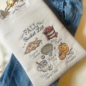 Fall Bucket List Embroidered Crewneck | Autumn Sweatshirt - Etsy