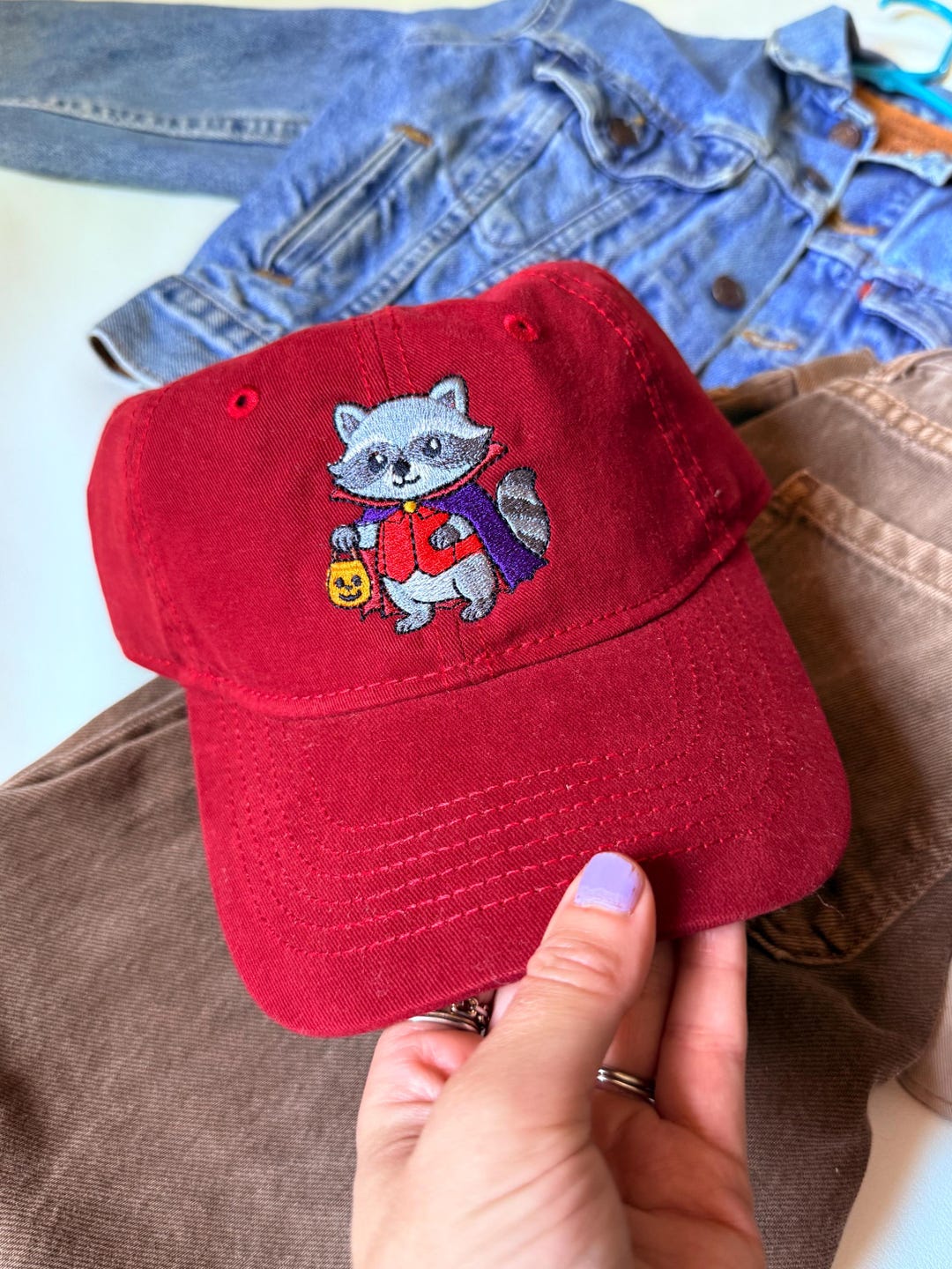 Vampire Racoon Embroidered Baseball Cap | Vintage | Dat Hats ...