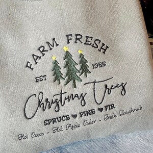 Christmas Tree Farm Emrbroidered Crewneck | Embroidered Crewneck ...