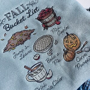 Fall Bucket List Embroidered Crewneck | Autumn Sweatshirt - Etsy