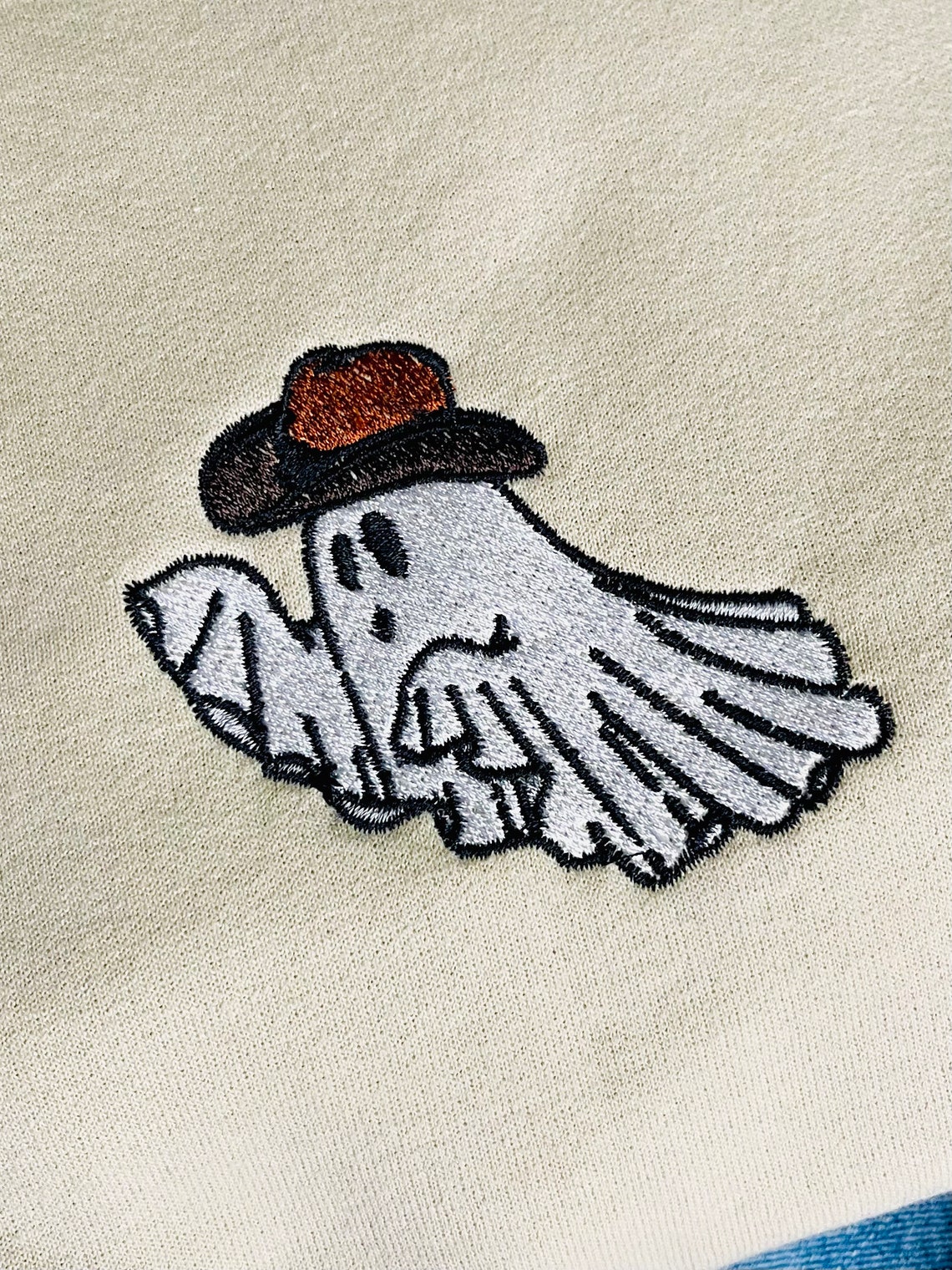 Western Ghost Embroidered Crewneck Ghost Sweatshirt - Etsy