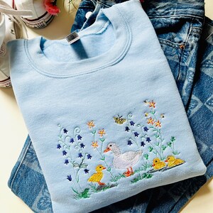 Spring Duckies Embroidered Crewneck - Etsy