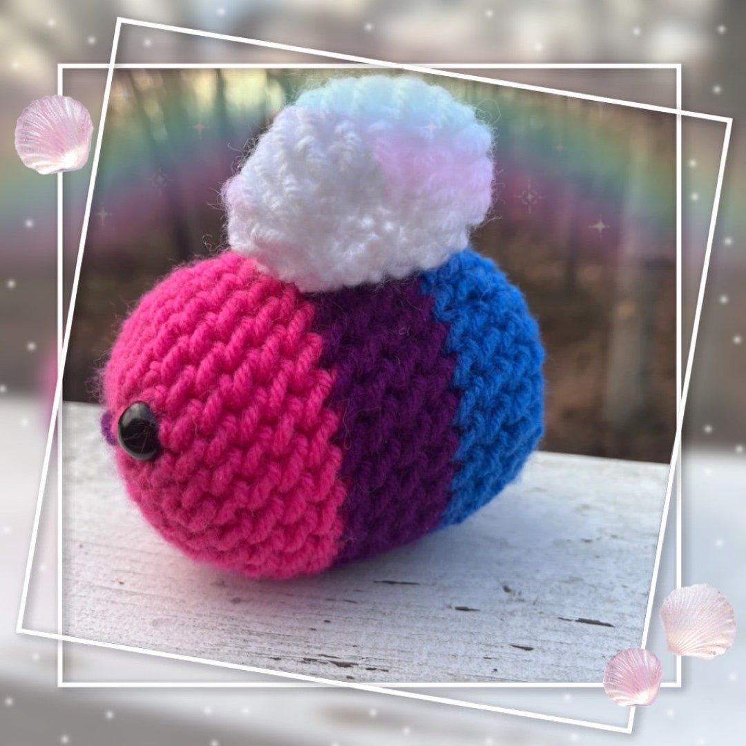 Bisexual Flag Colors Amigurumi Crochet Plush Bee - Small or Chunky - Etsy