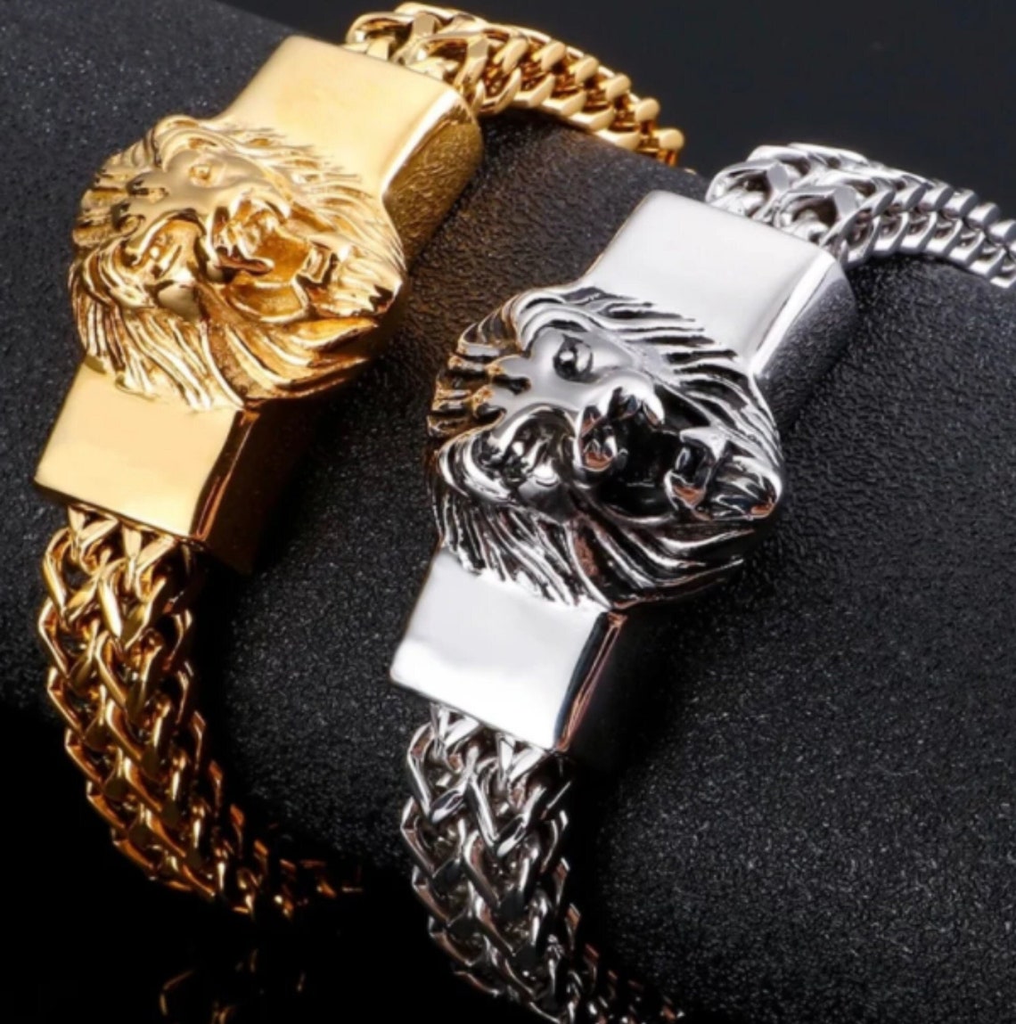 Adjustable Gold and Silver Lion Bracelet - Etsy
