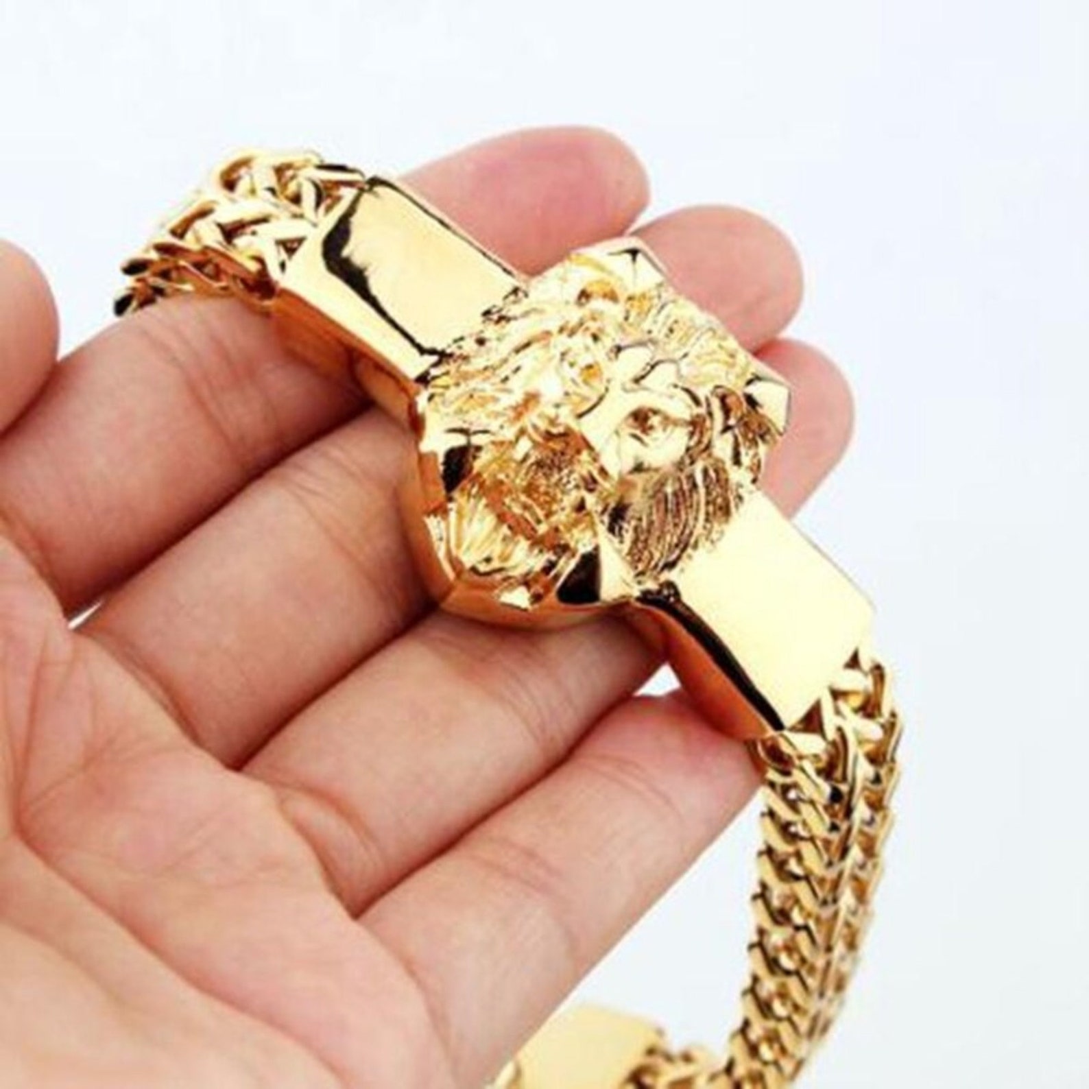 Adjustable Gold and Silver Lion Bracelet - Etsy
