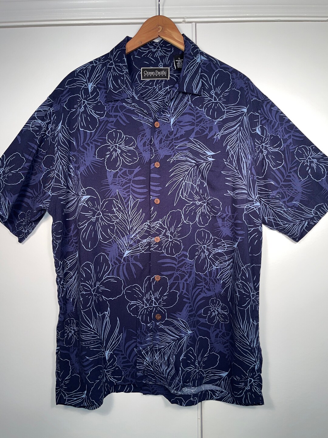 Hawaiian Shirt Ocean Pacific Island Style Shirt Size Large - Etsy