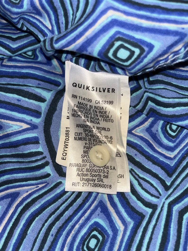 Hawaiian Shirt Quiksilver Medium Button Down Short Sleeve Shirt Regular ...
