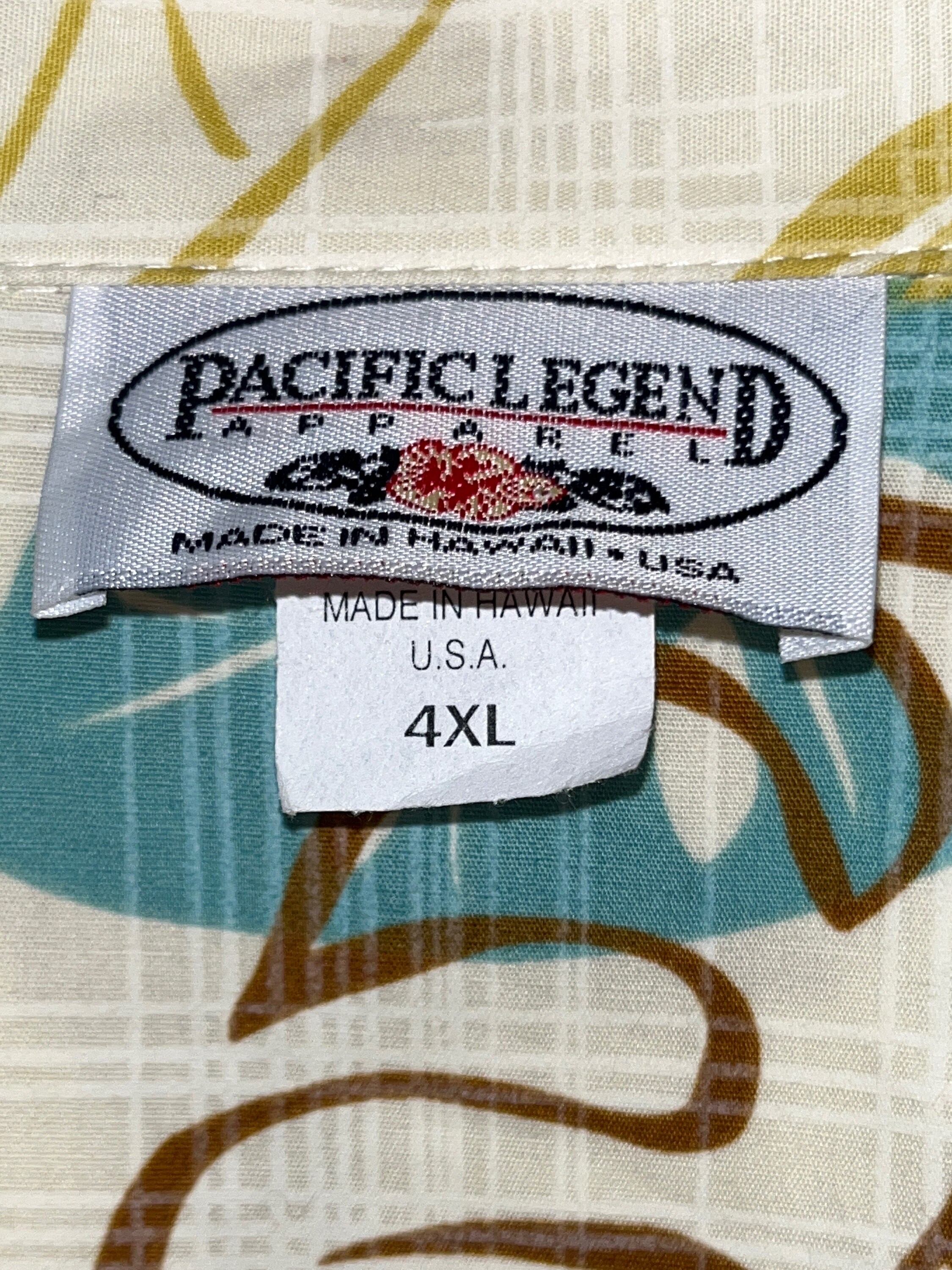 Hawaiian Shirt 4XL Pacific Legend Made in Hawaii Mens Casual Button ...