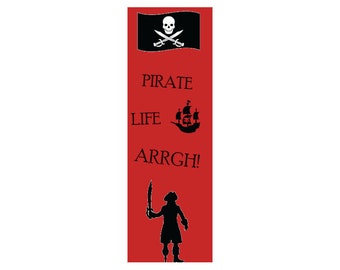 Pirate Theme Bookmark Printable Pirate Skull and Crossbones Halloween ...