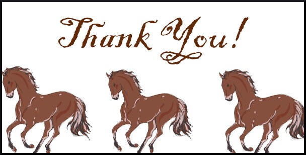 Horse Thank You Card - Etsy