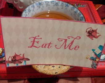 EAT ME Alice in Wonderland Favors Tags / Birthday Favor Tags Labels ...