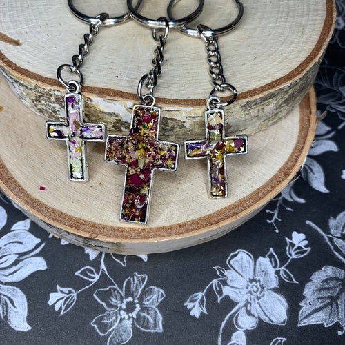 Rope Cross Leather Keychain Confirmation Keychain Christian - Etsy