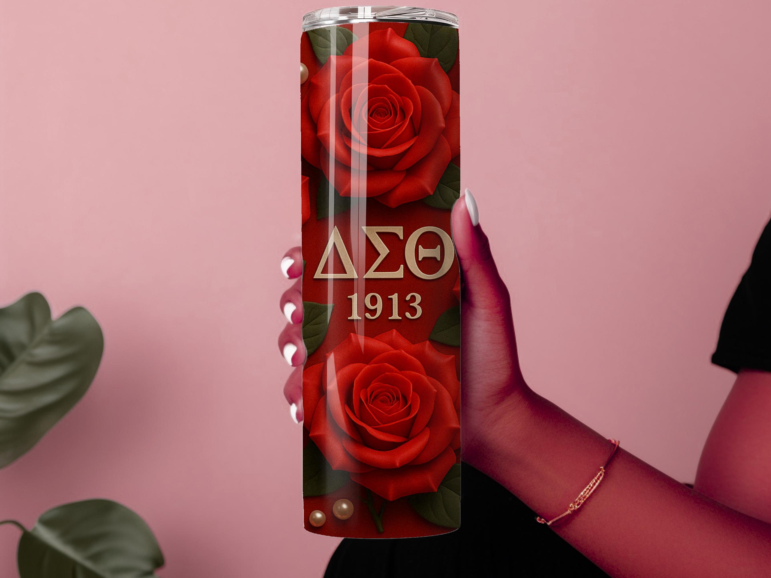 Delta Sigma Theta PNG | 20oz Red Rose Tumbler Wrap | ΔΣΘ 1913 Non ...