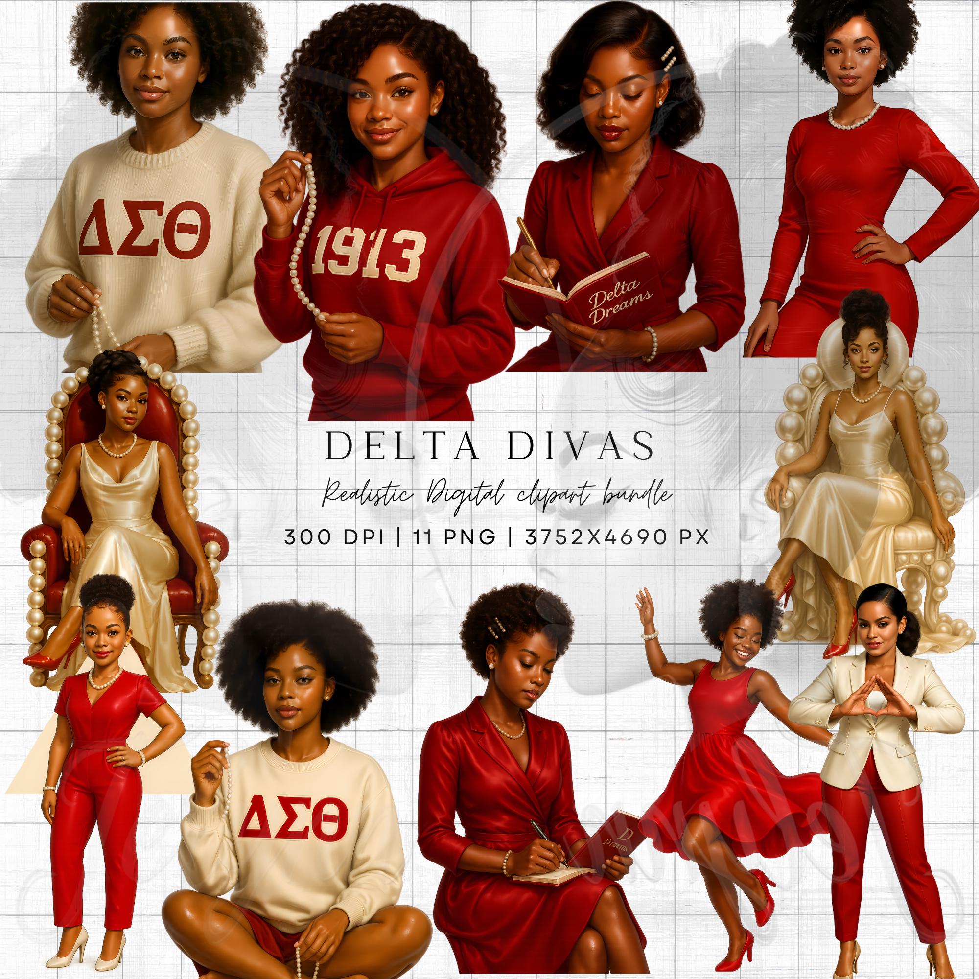 Delta Diva Clipart Set: Realistic Pngs for Crafts & Sublimation ...