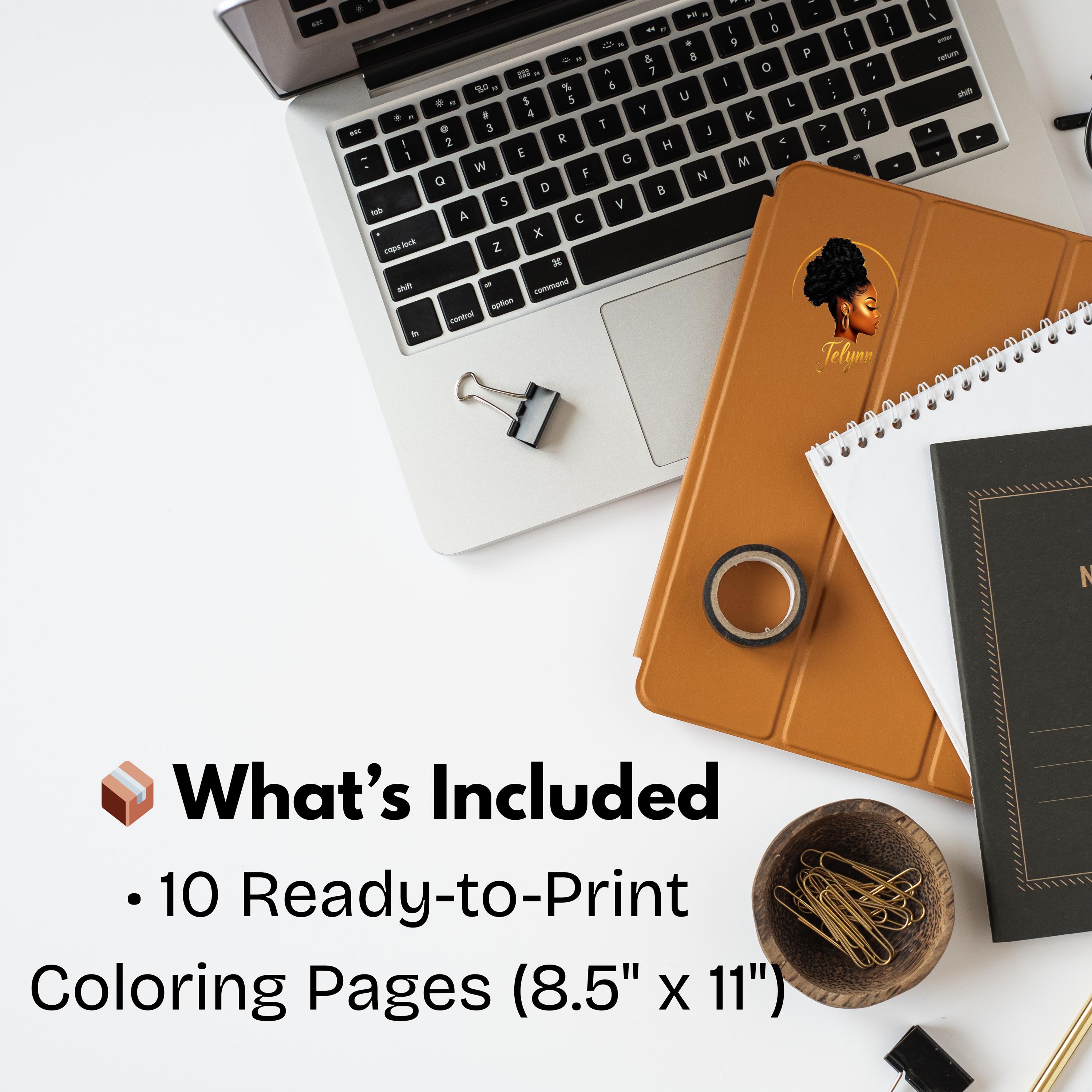 Black Women With Locs Coloring Book: Afrocentric Art (PDF Download ...