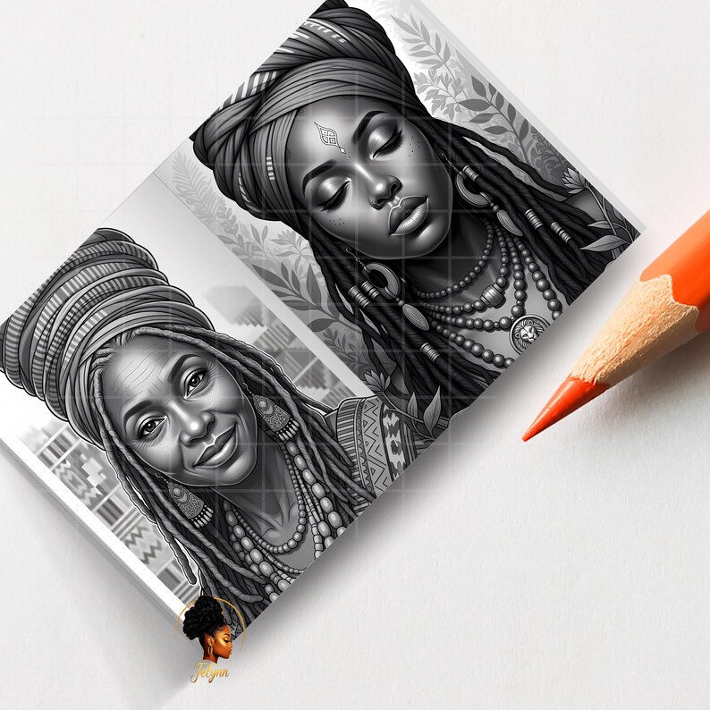 Black Women With Locs Coloring Book: Afrocentric Art (PDF Download ...