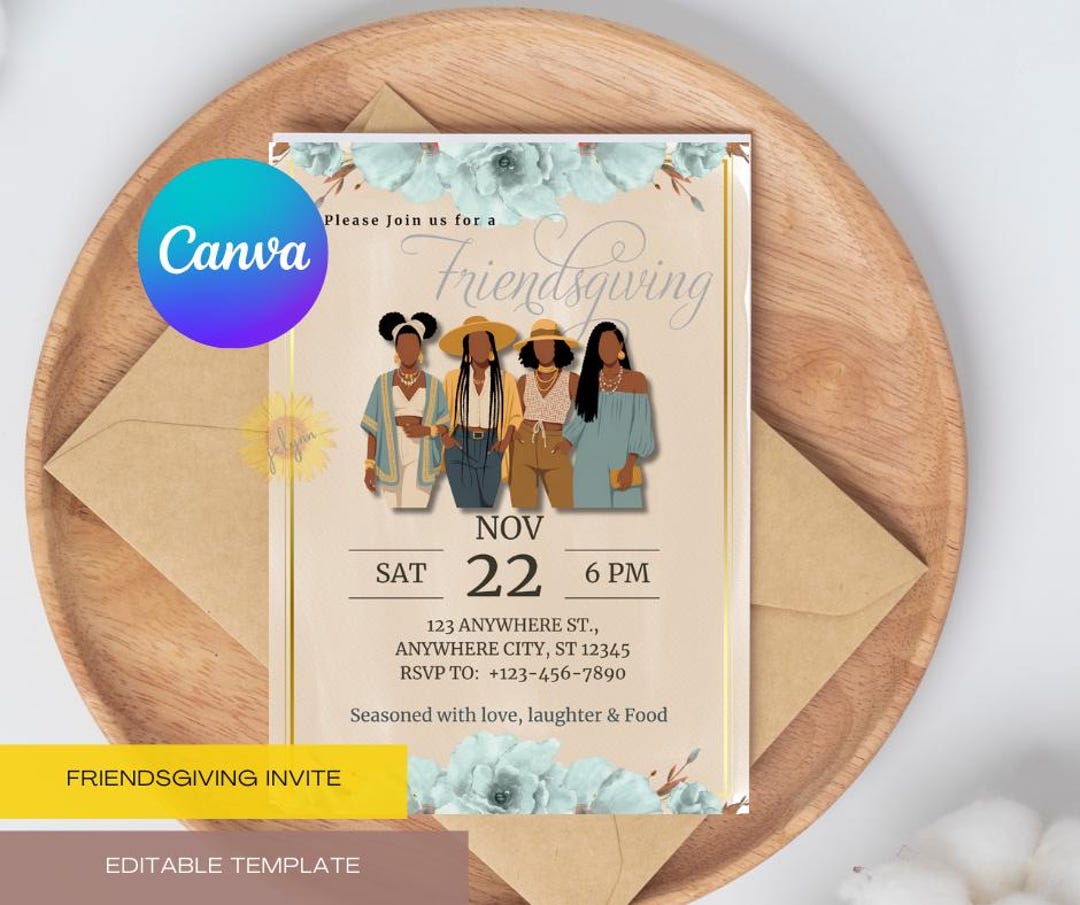 Modèle d'invitation de fête des amis | Modifiable sur Canvas ...