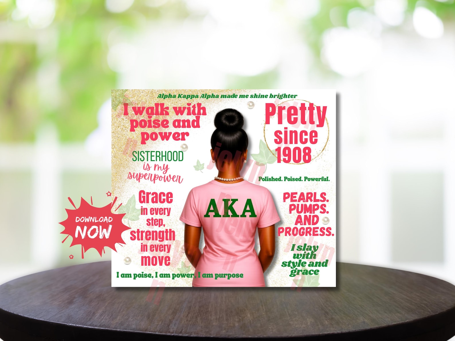 Pretty Since 1908 Tumbler PNG | Sorority Sublimation Wrap | Black Girl ...