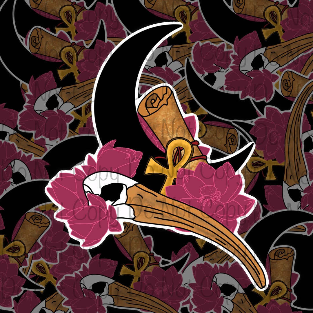 Egyptian Ibis Skull Sticker Egyptian God Thoth Lotus - Etsy