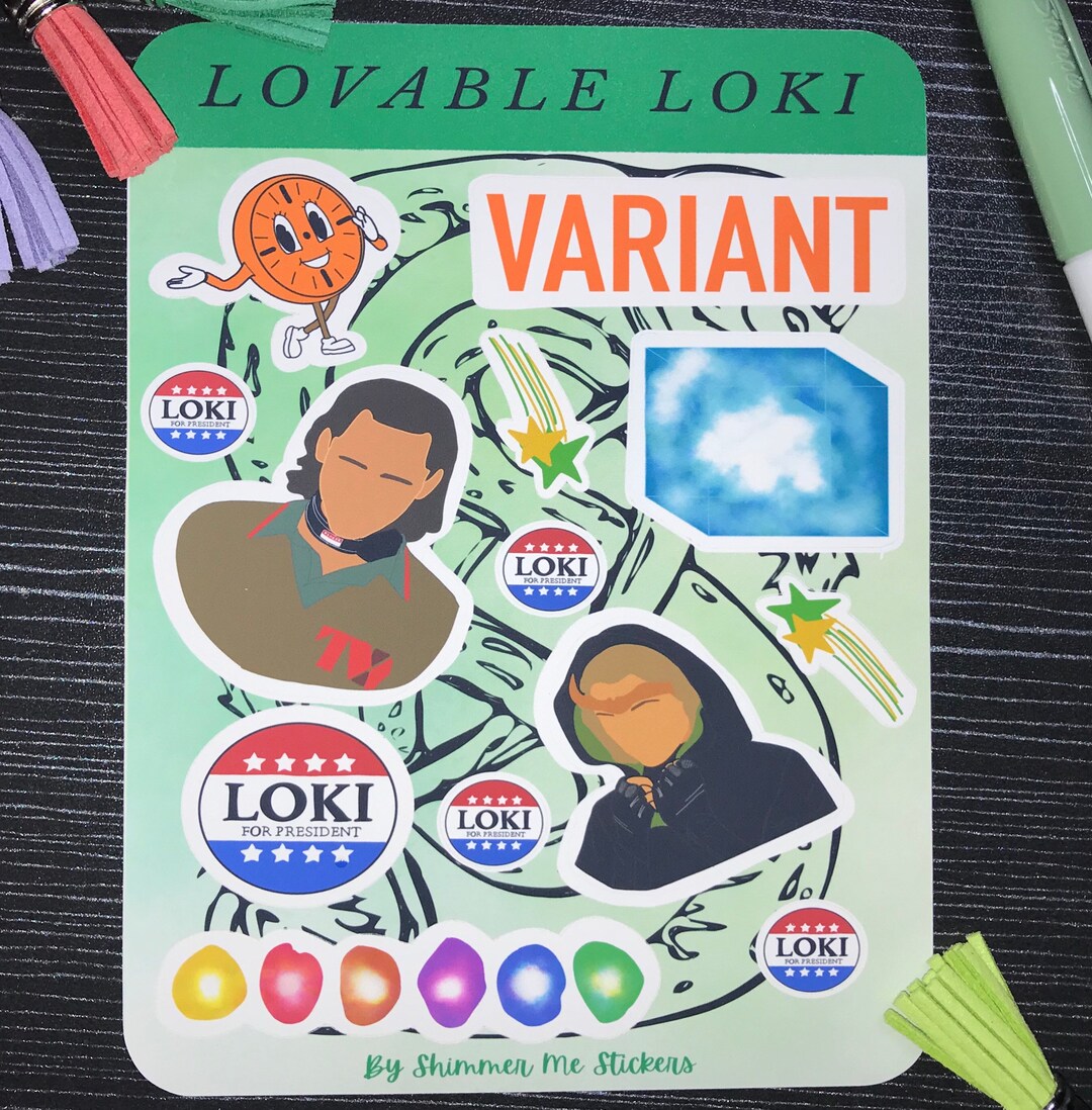 Lovable Loki Sticker Sheet Loki Variant Movie-show Matte Stickers ...