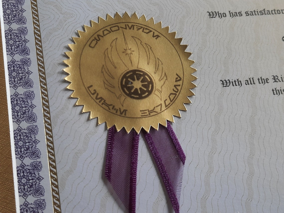Custom Jedi Knight Certificate - Etsy