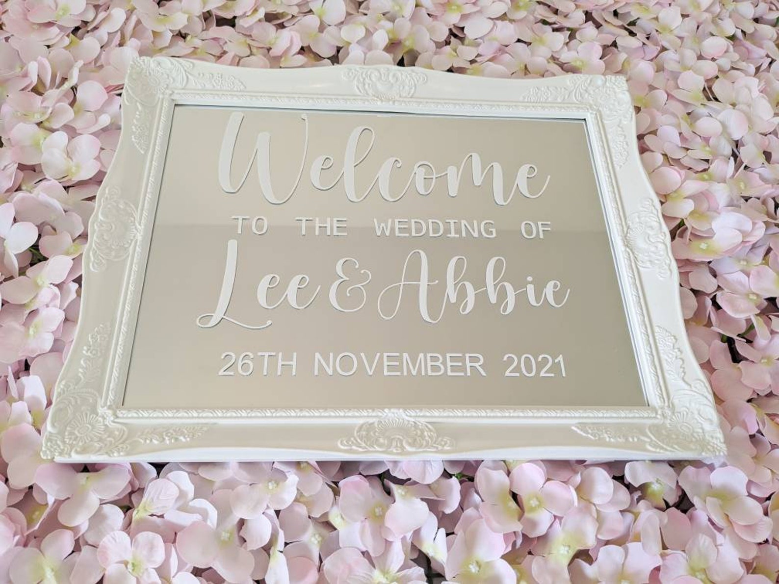 Espejo de boda personalizado amor bienvenida pareja firmar - Etsy España