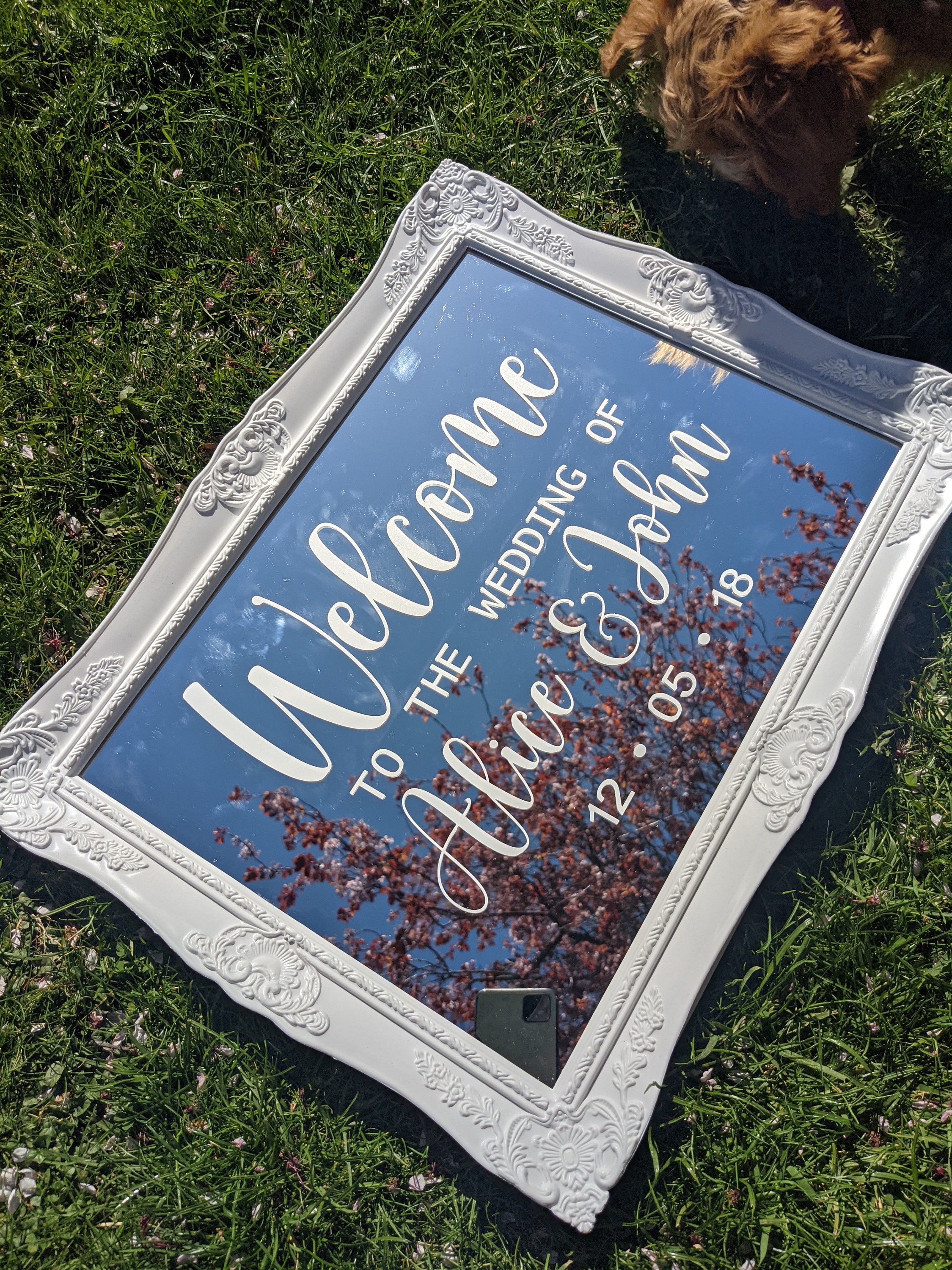 Espejo de boda personalizado amor bienvenida pareja firmar | Etsy