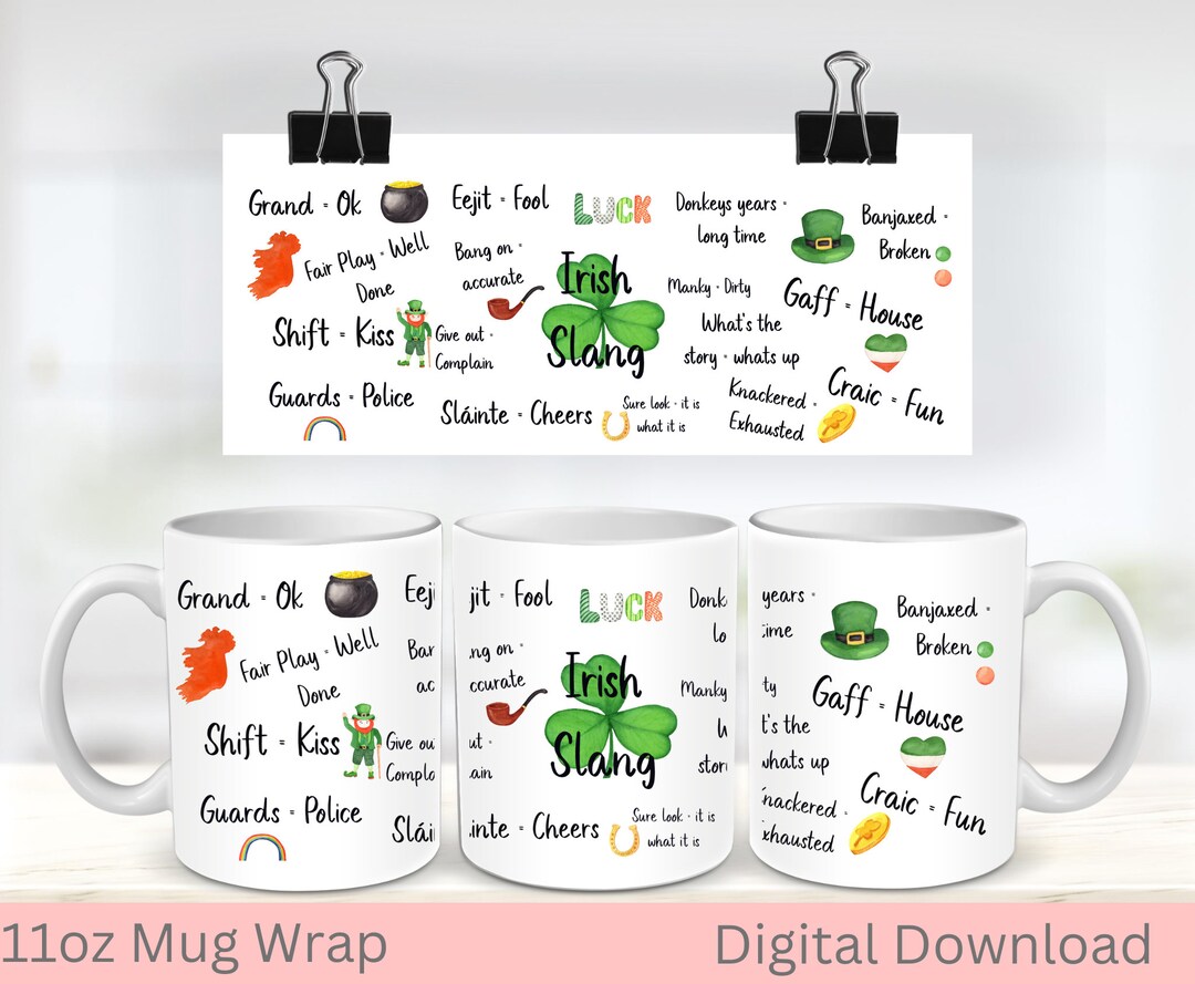 Irish Slang Mug, Irish Slang Sayings, PNG, Digital Design, Digital ...