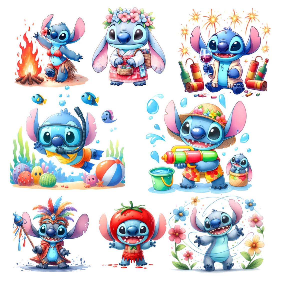 20 PNG Stitch Digital Design PNG File for Sublimation High Resolution ...