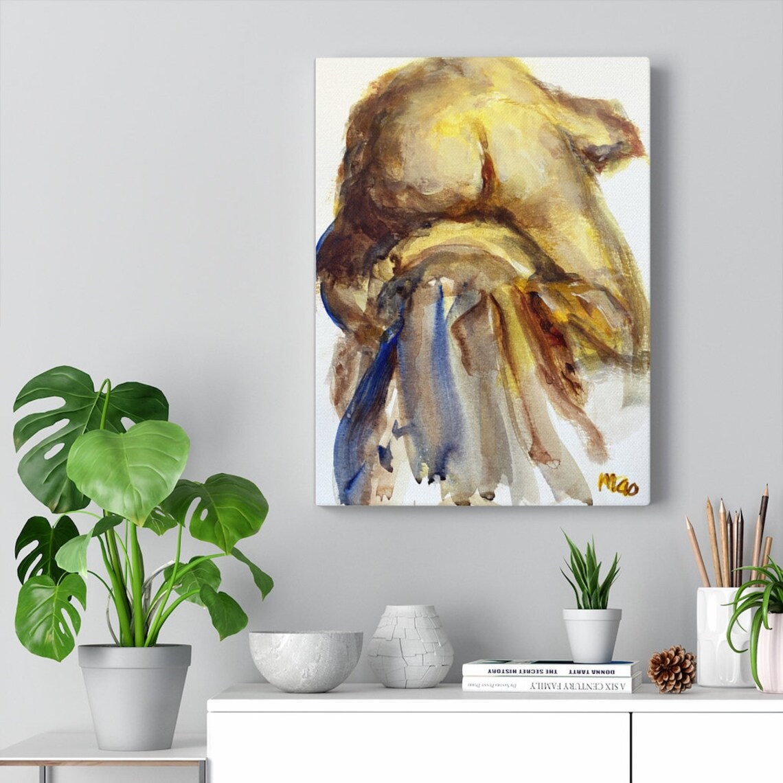 Homoerotic Painting, Male Art, Male Figure on Canvas, Hot Guy Poster ...