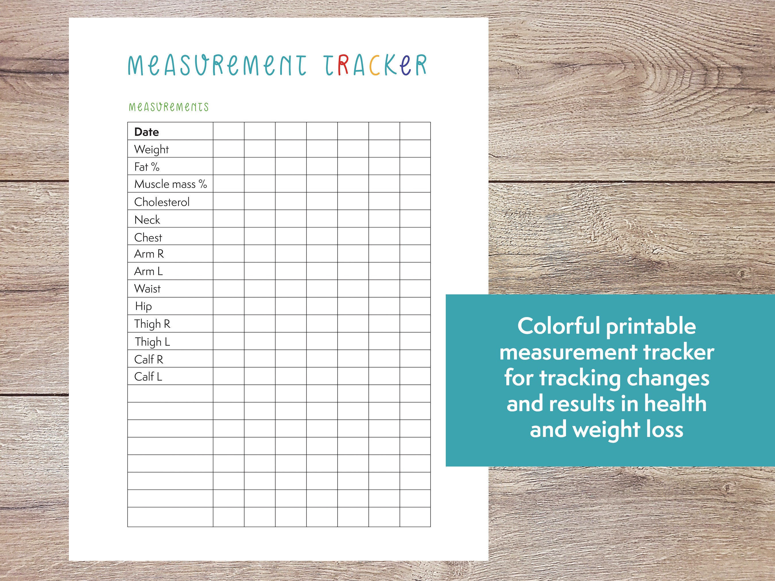 Weight Loss Measurement Tracker Printable Diet Results Tool Print and ...