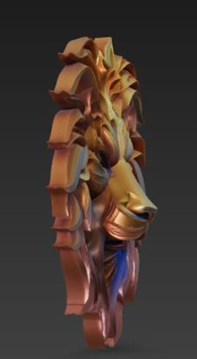 Lion Head STL File: Majestic 3D Wall Decor Sculpture (instant Download ...